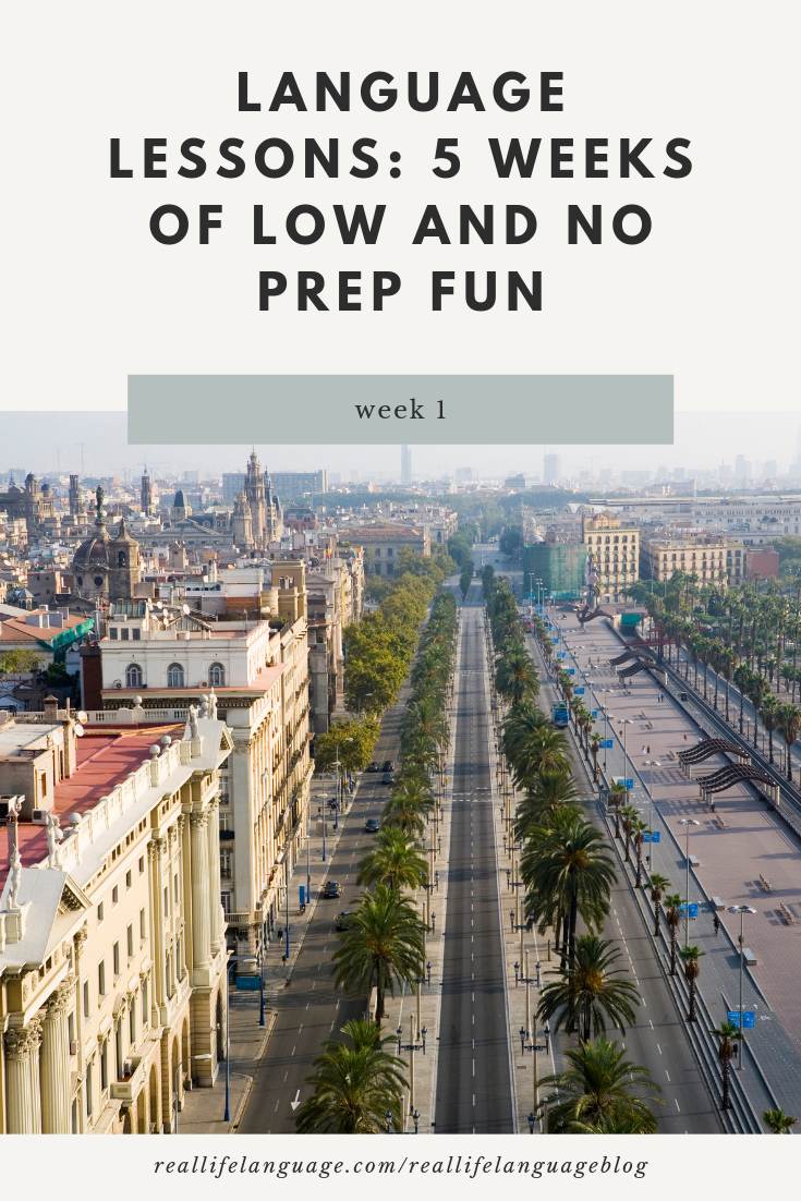 Language Lessons: Five Weeks of Low and No Prep Fun- Week One - Real ...