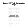 Spanish IR Verb Conjugation Bingo - Real Life Language