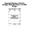 Spanish Number Activity: Google Slide Numbers 1 to 100 Bingo