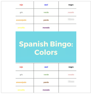 Spanish Bingo: Colors - Real Life Language