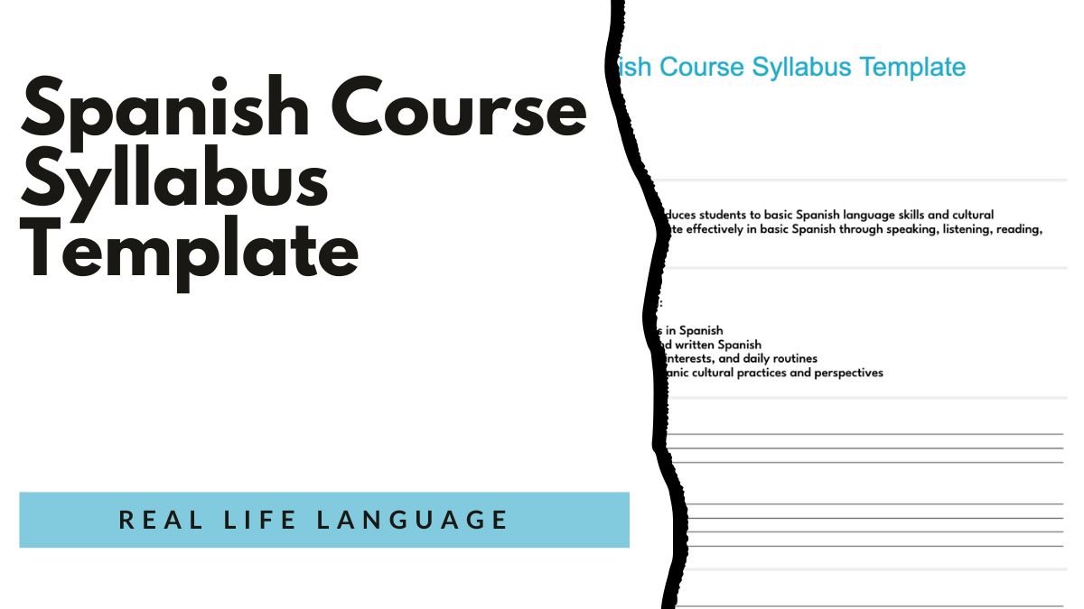Spanish Course Syllabus Template - Real Life Language