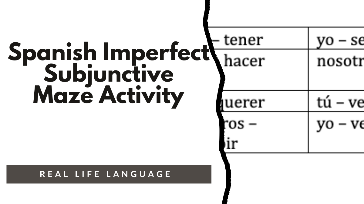 Spanish Verb Conjugation Maze Game (Imperfect Subjunctive) - Real Life ...