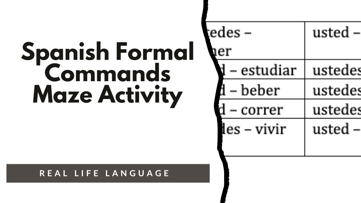 Spanish Formal Commands Maze Game (Usted/Ustedes Commands) - Real Life ...
