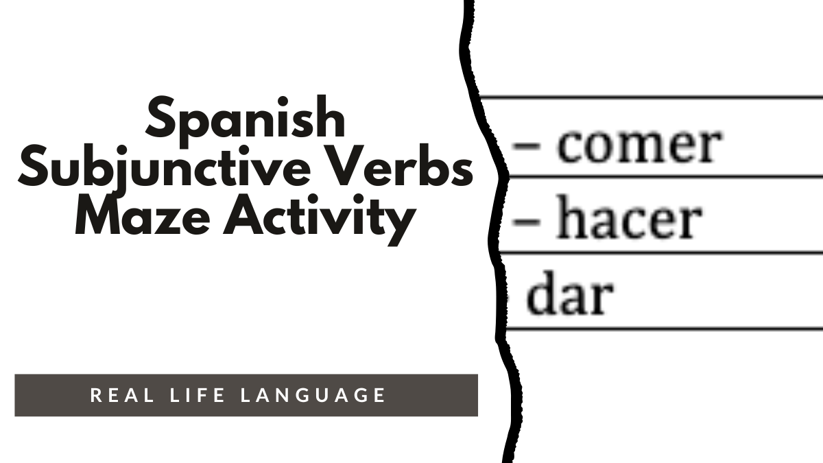 Spanish Verb Conjugation Maze Game (Present Subjunctive) - Real Life ...