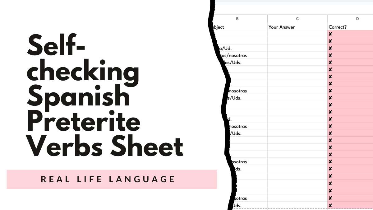 Self-checking Preterit Verb Practice - Real Life Language